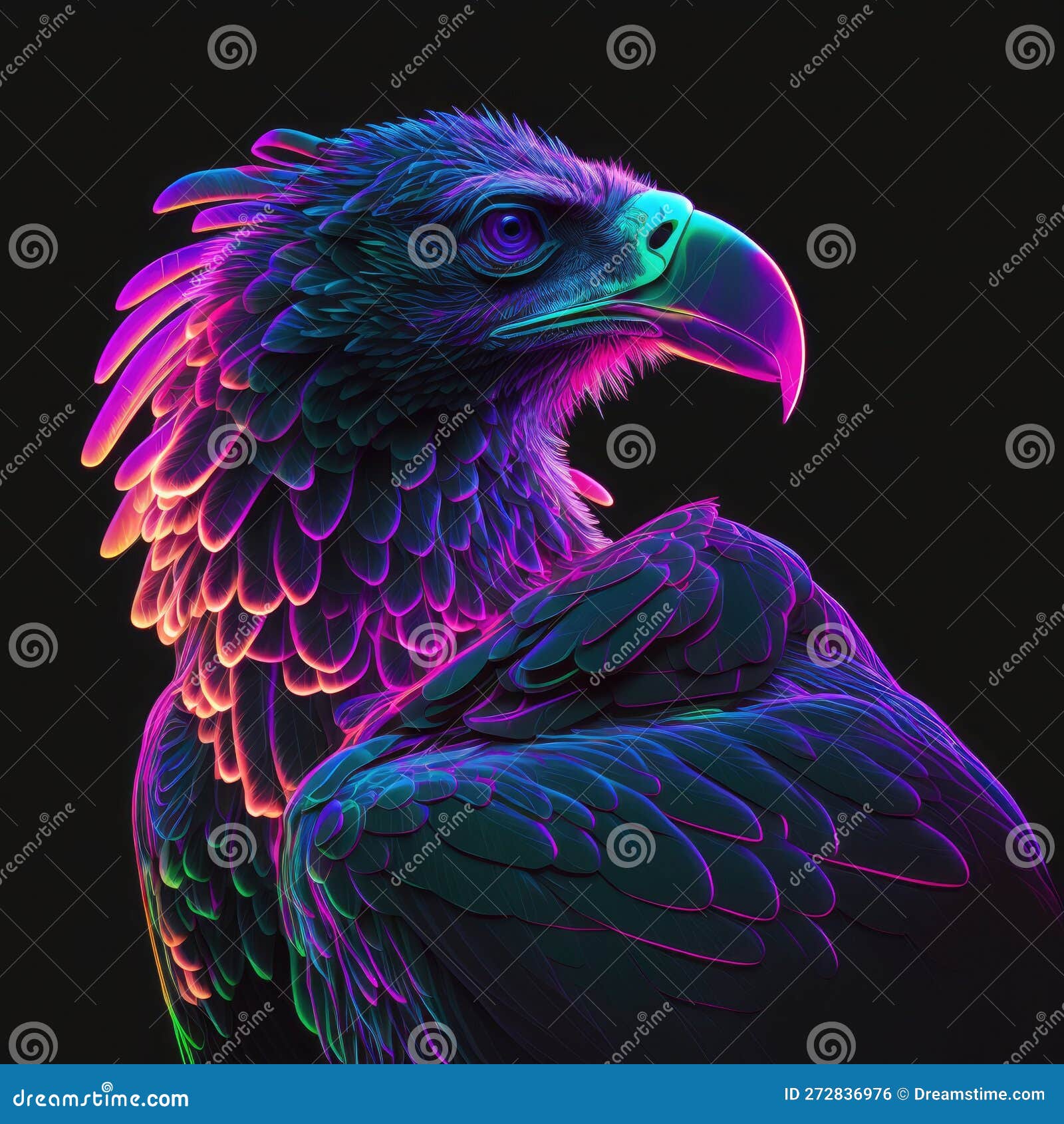 Eagle Birds in Pink Flame. Ai Generated Stock Illustration ...