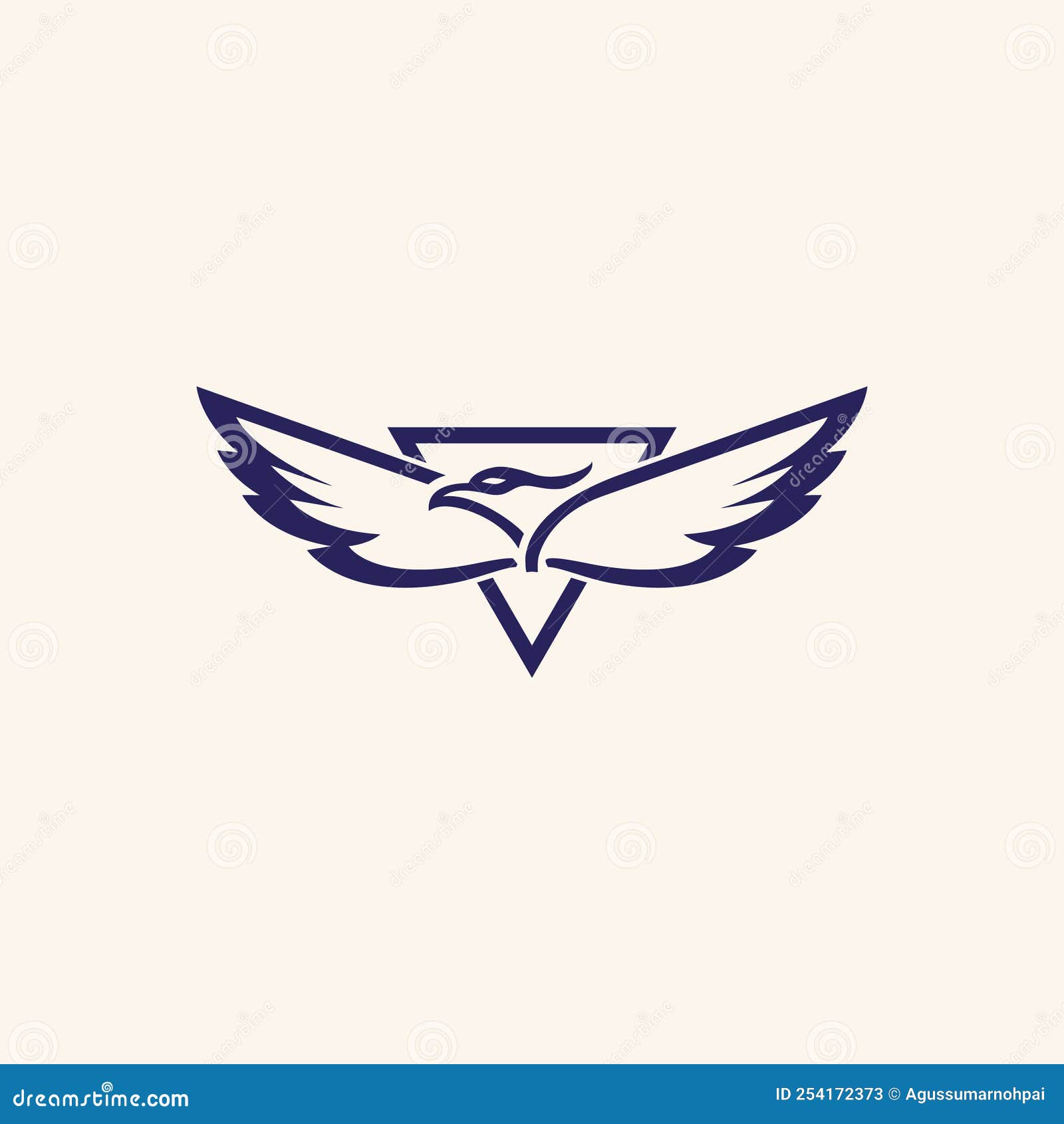 Eagle And Blue Triangle For Icons, Symbols Or Logos Cartoon Vector ...