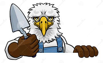 Eagle Bricklayer Builder Holding Trowel Tool Stock Vector ...