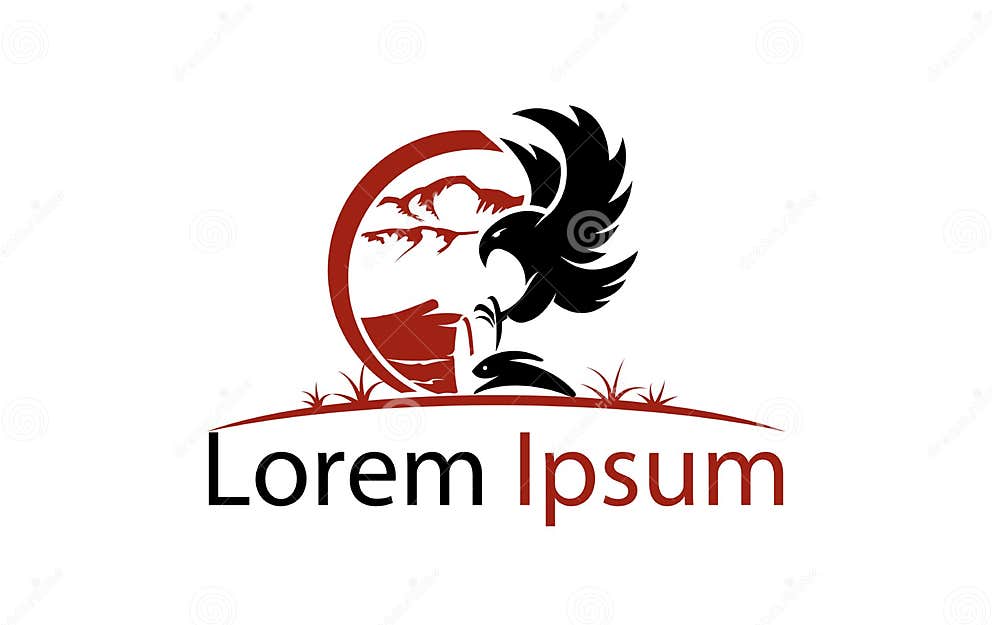 Eagle Chasing a Rabbit Icon Stock Vector - Illustration of rabbit, pray ...