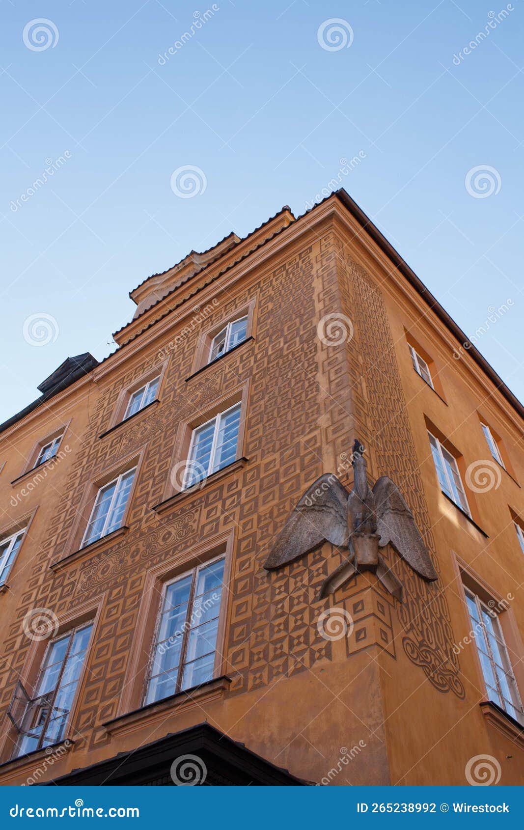 Eagle on a Corner of a Historical Building in Warsaw, Poland Editorial ...