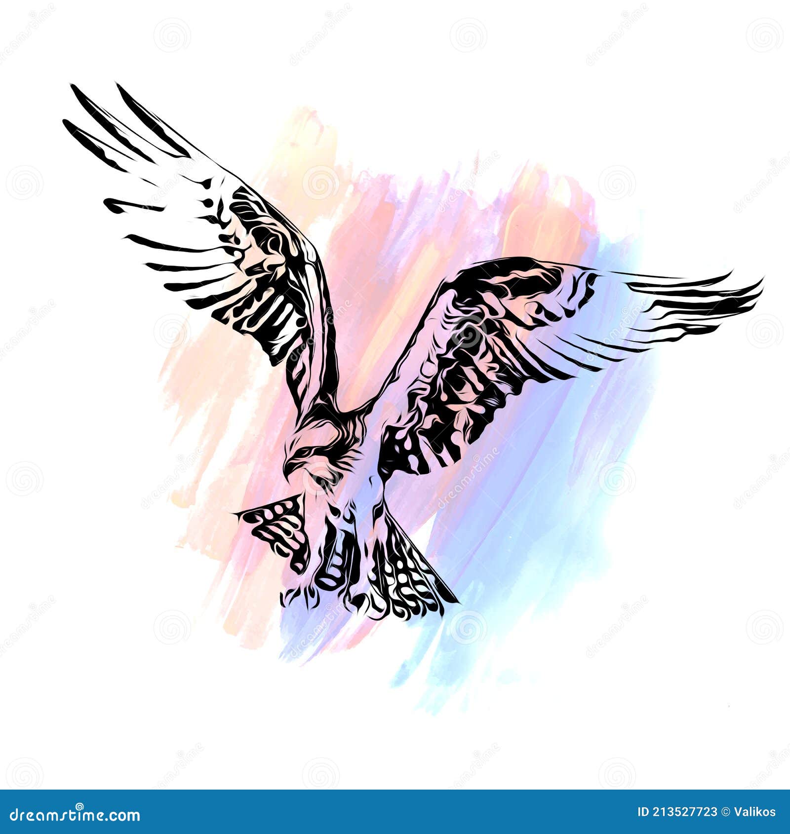 Eagle and Creative Abstract Elements on Colorful Background Stock ...
