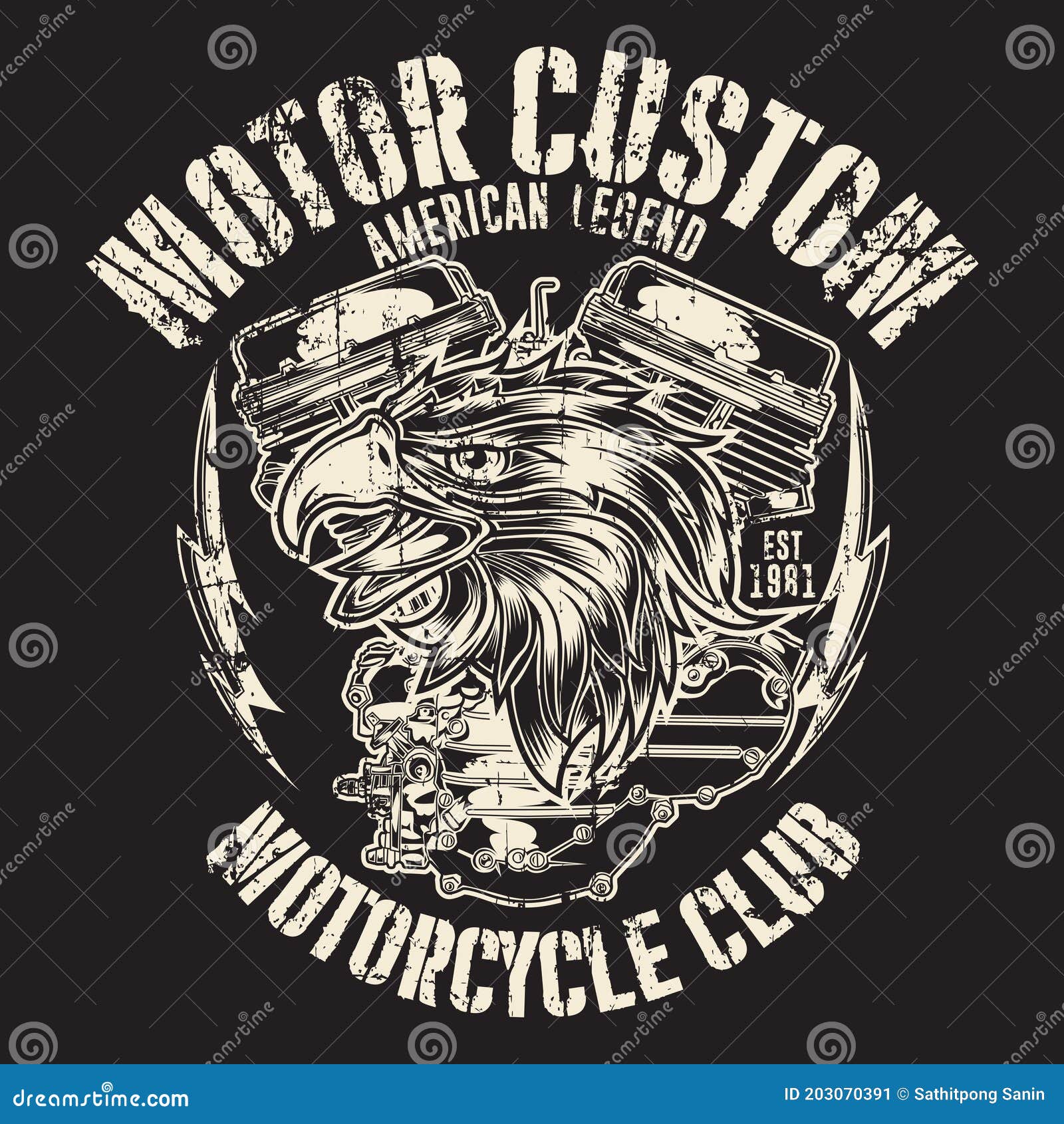 Angry Engine Piston Racing Logo Mascot Silhouette Vector Illustration ...