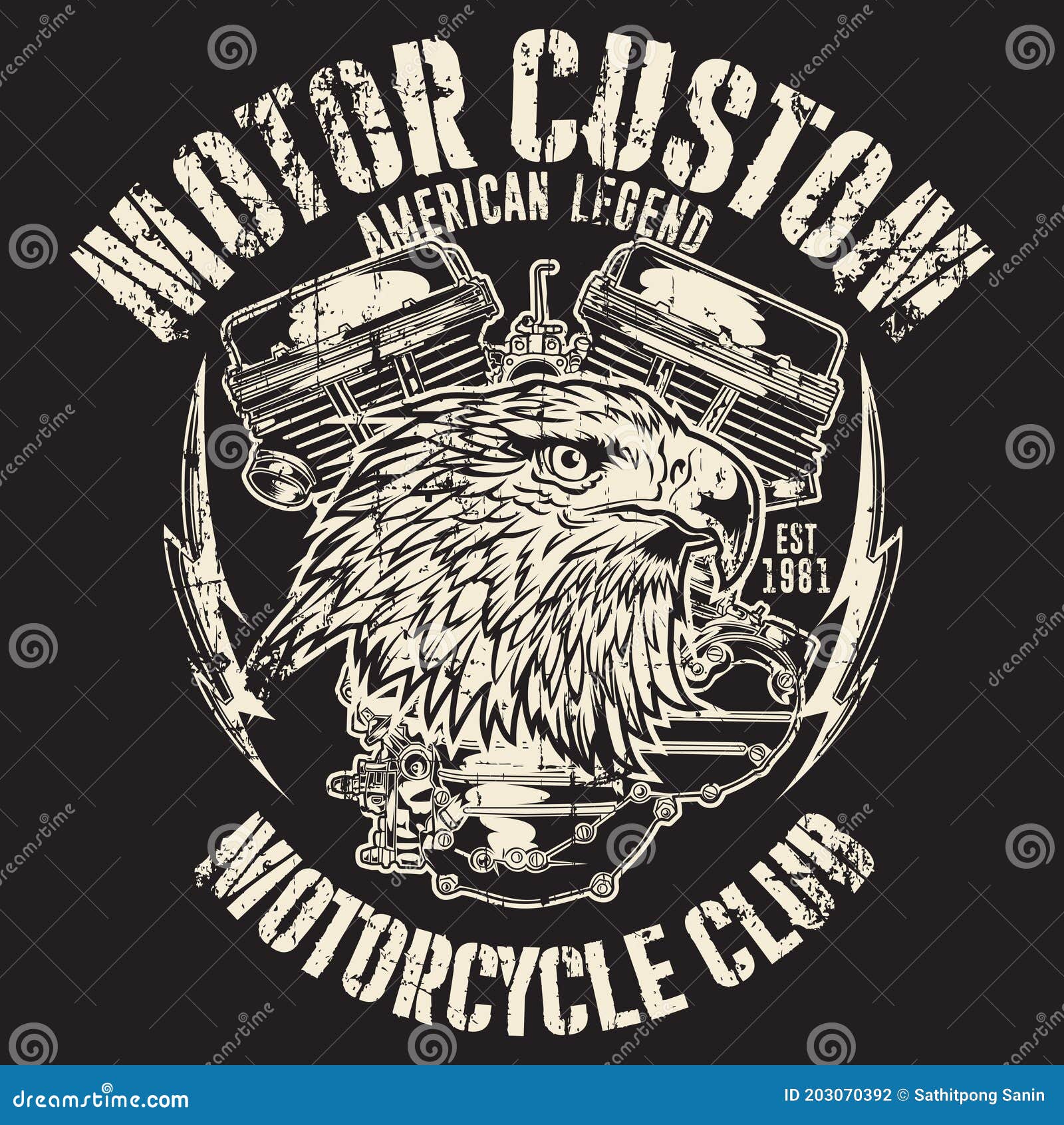 Angry Engine Piston Racing Logo Mascot Silhouette Vector Illustration ...