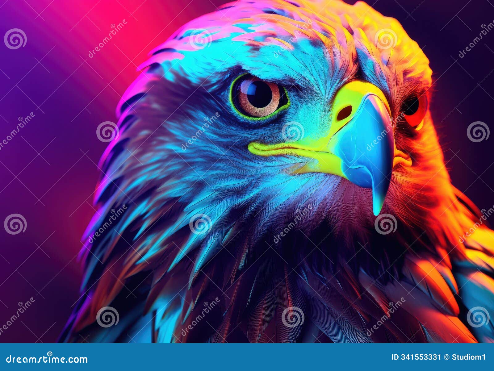 Eagle Drawn with Bright Colors. Colorful Image of Eagle for Advertising ...
