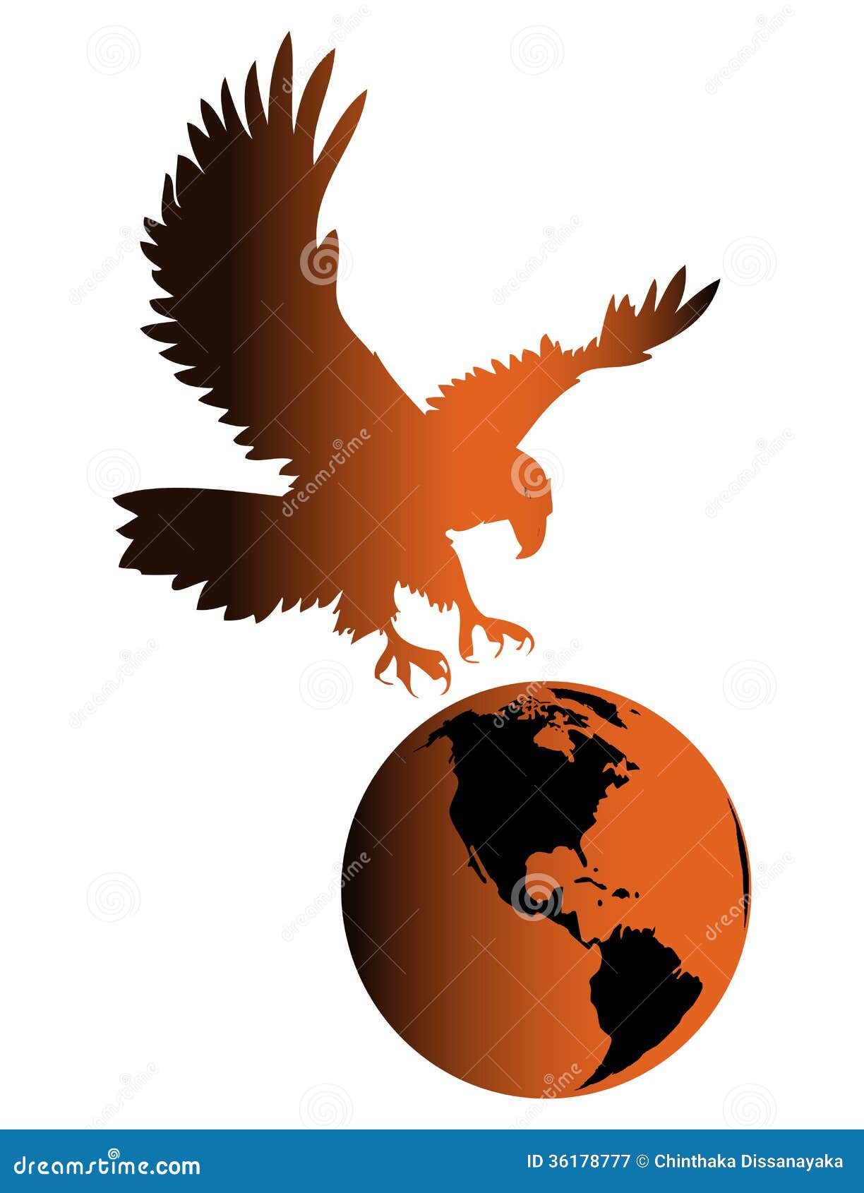 Eagle on earth stock vector. Illustration of eagle, corp - 36178777