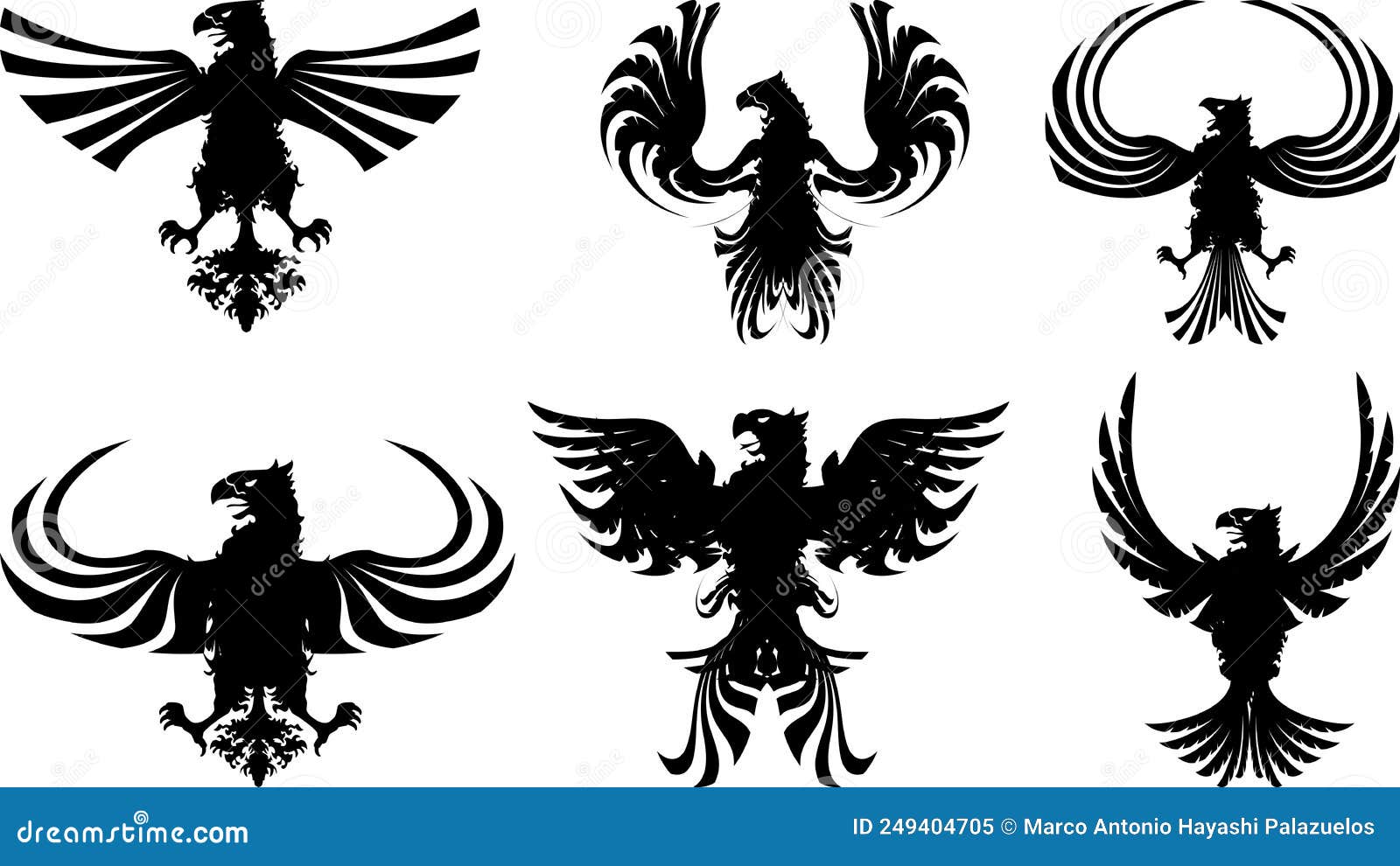 Eagle Emblem Crest Icon Sticker Pack Collection Stock Vector ...