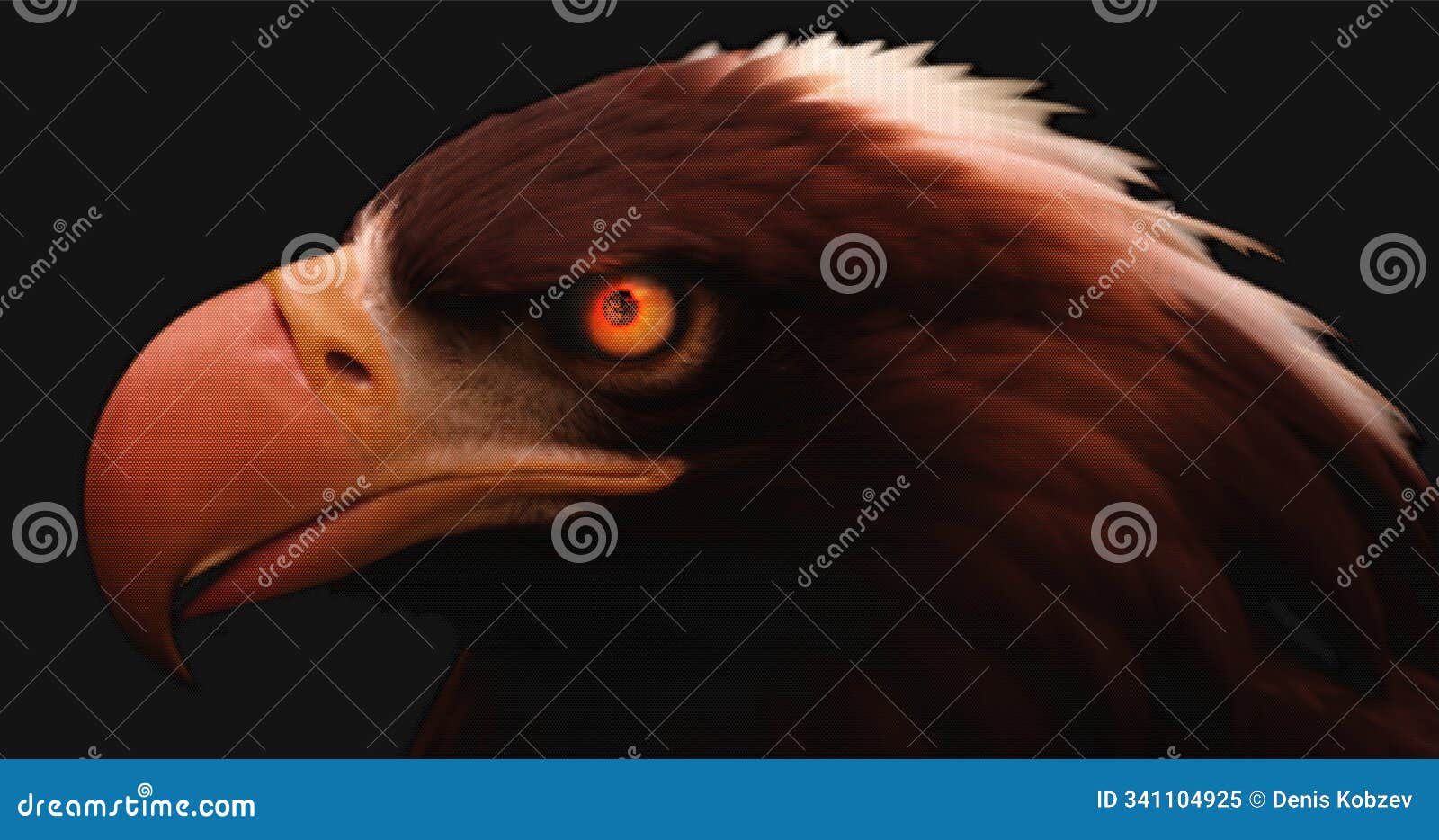 Eagle Eye Close-up Portrait Made of Hexagonal Polygons. Honeycomb ...