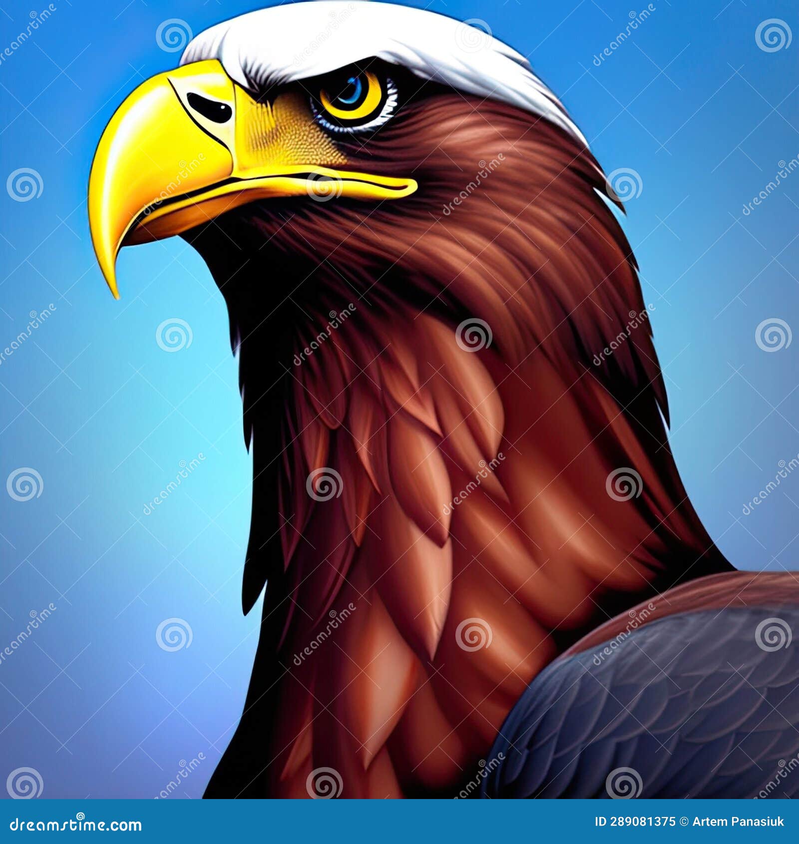 Eagle face closeup drawing stock illustration. Illustration of hawk ...