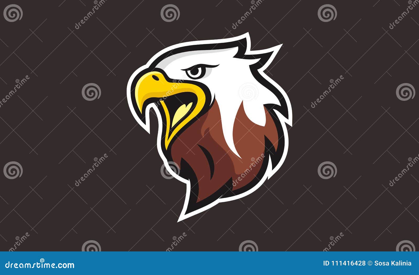 Eagle Face Logo Team Unique Stock Illustration - Illustration of ...