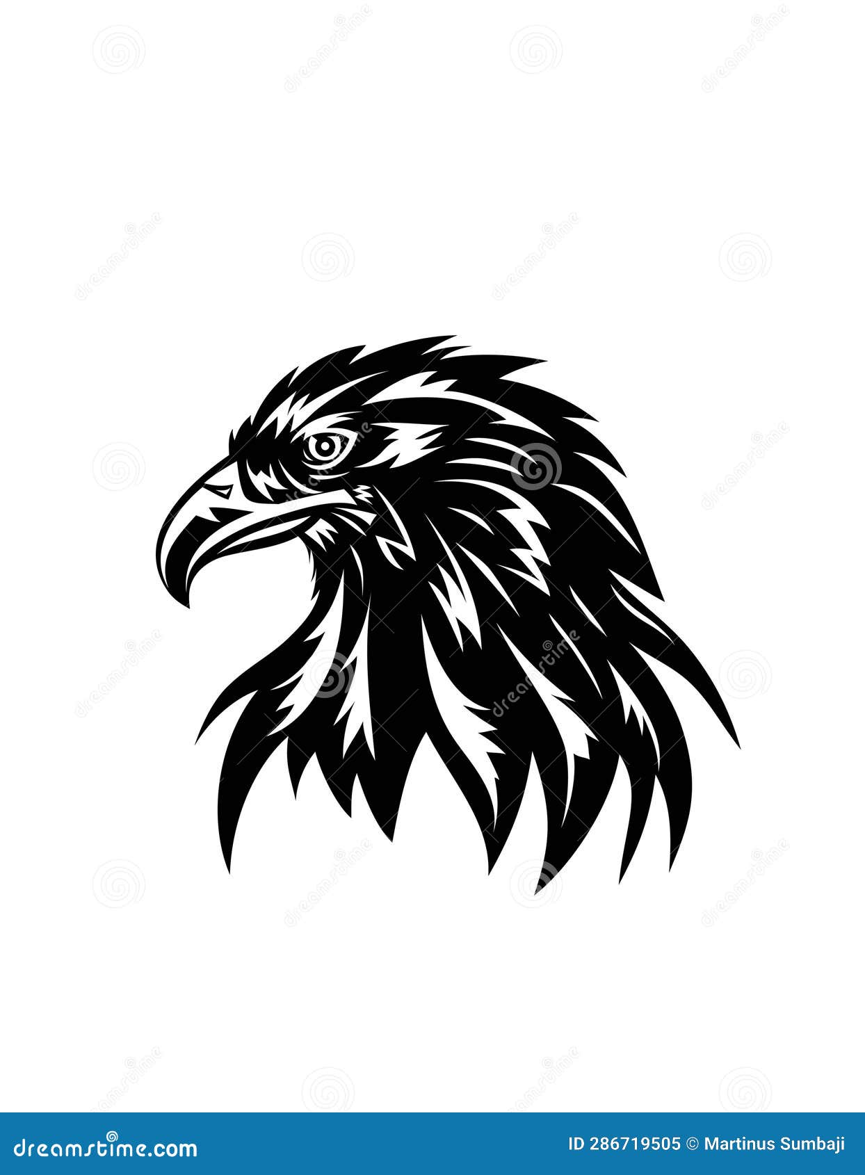 Eagle Face Silhouette stock vector. Illustration of wing - 286719505
