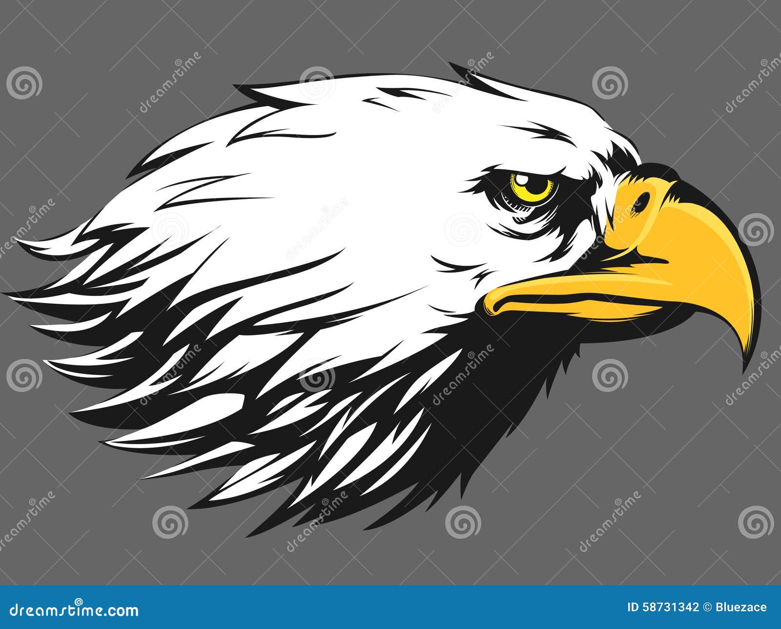 Eagle Face Vector - Side View Cartoon Stock Vector - Image: 58731342
