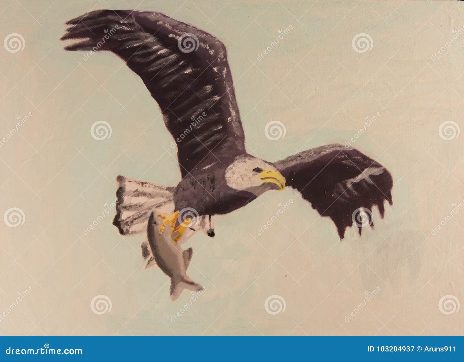 Eagle with fish stock illustration. Illustration of spread - 103204937