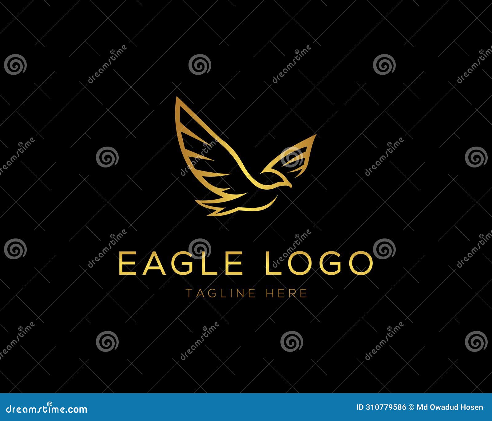 Eagle Fly Expanded Wings Logo Design Template. Stock Vector ...
