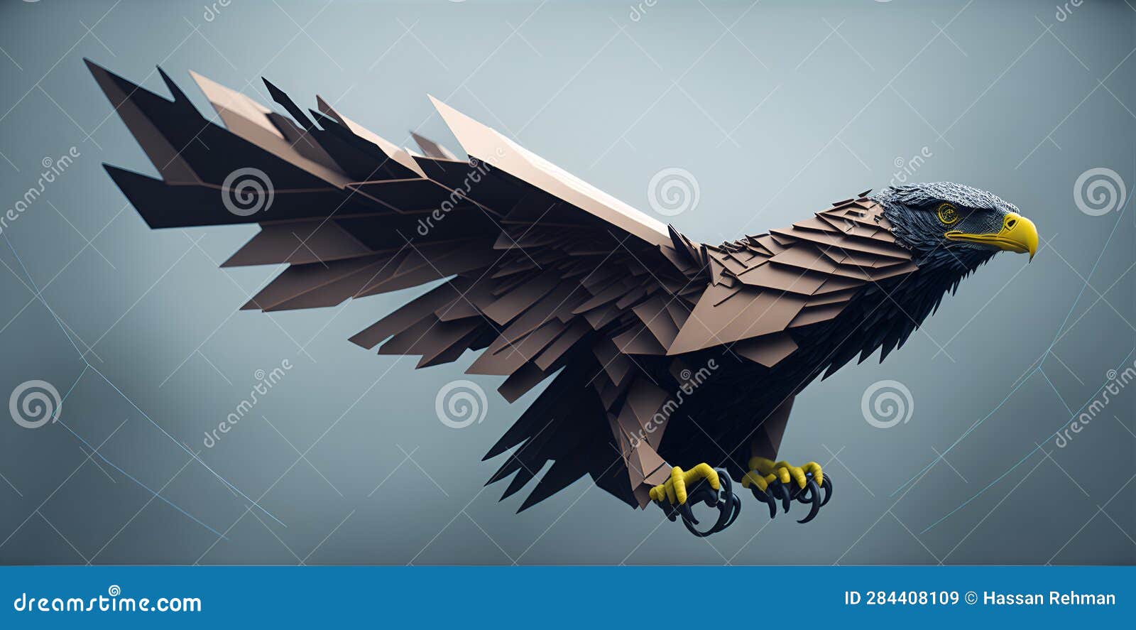 Eagle Fly Form Lines, Triangles and Particle Style Design Ai Generated ...