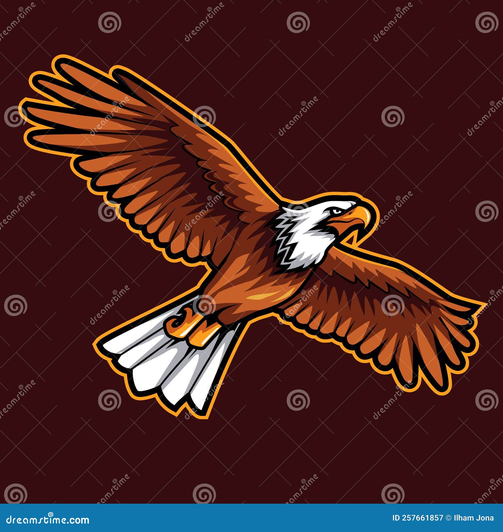Eagle Fly Mascot Logo Gaming Illustration Stock Vector - Illustration ...