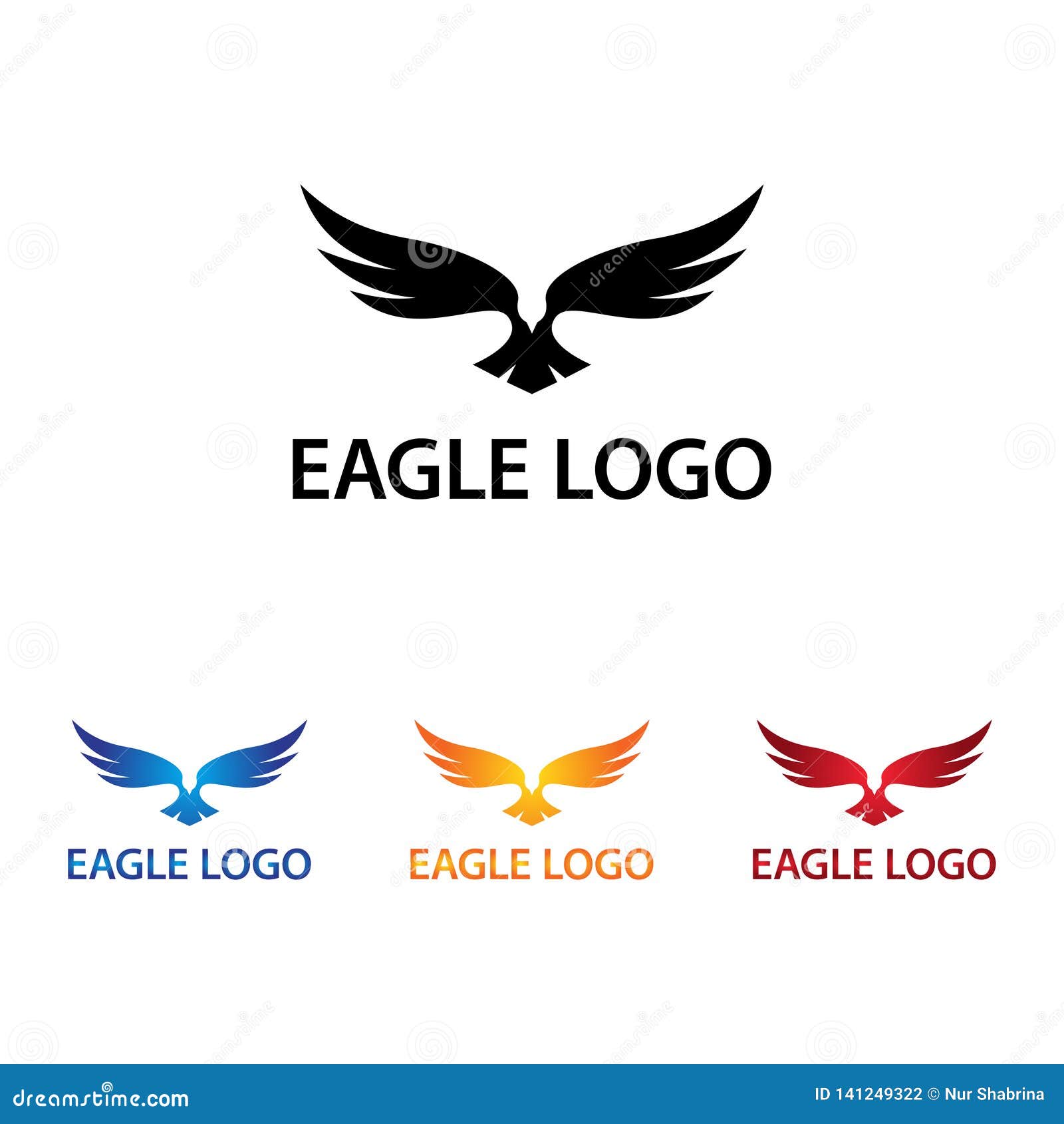 Eagle FLying Down Logo Negative Space Concept Stock Vector ...