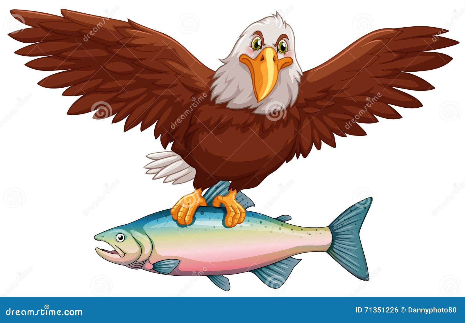 Eagle And Fish Vector Illustration | CartoonDealer.com #13988558