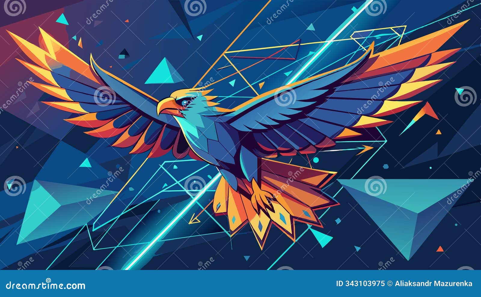 Eagle Flying Swoop from Lines, Triangles, and Particle Style Design ...