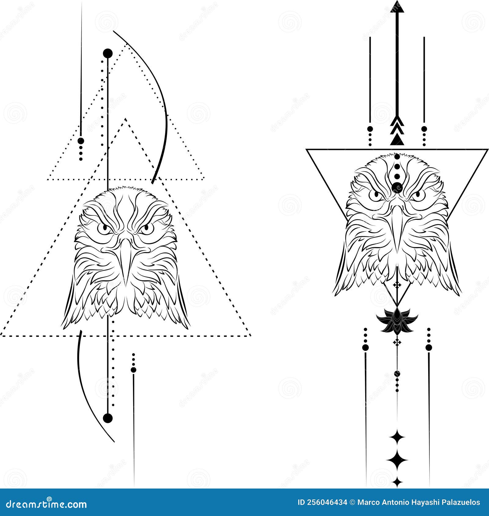 Eagle Geometric Design, Eagle`s Wings Icons Set, Eagles Graphic ...