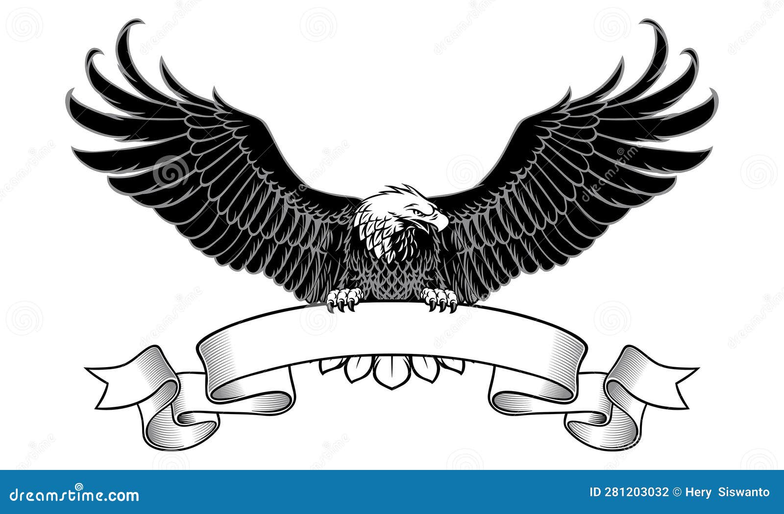 Eagle Grip a Blank Ribbon for Text Stock Vector - Illustration of ...