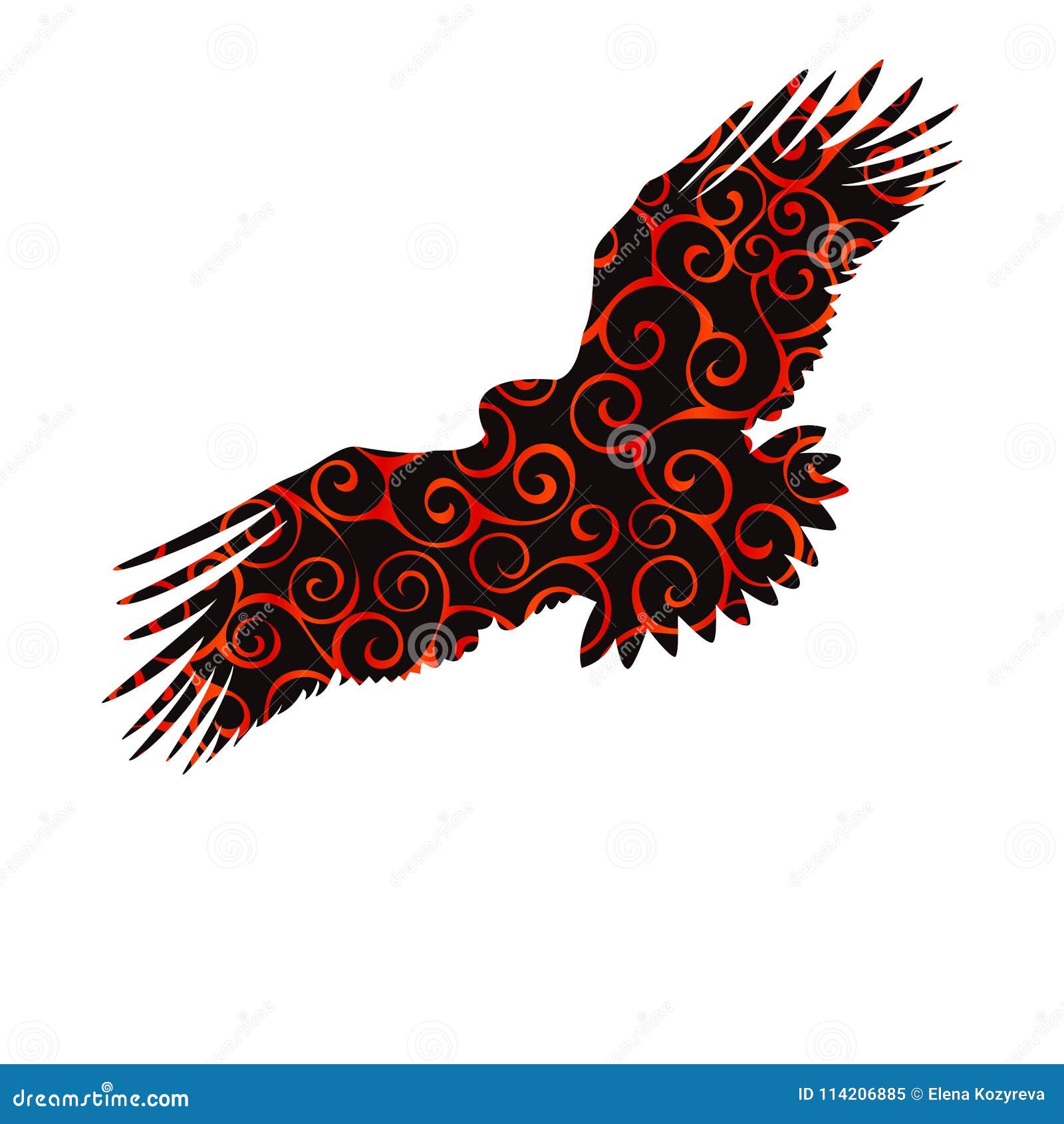 Eagle Hawk Golden Eagle Bird Spiral Pattern Color Silhouette Ani Stock ...