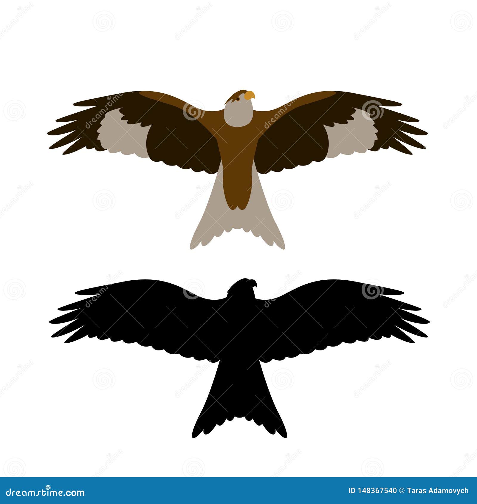 Eagle Hawk .vector Illustration, Flat Style , Front Stock Vector ...