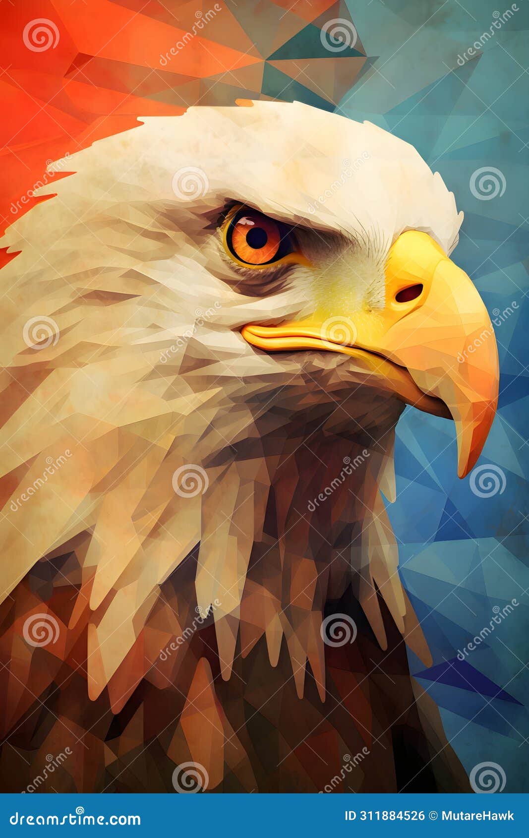 Eagle Head on Abstract Polygonal Background. Vector Illustration Stock Illustration ...
