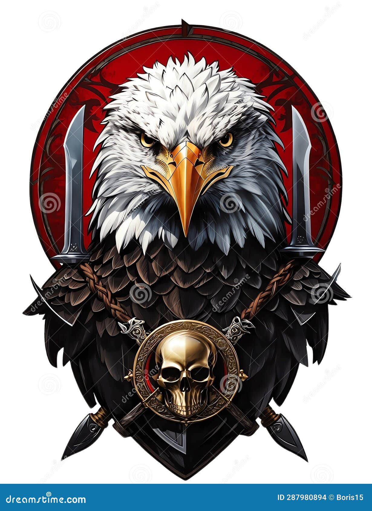 Eagle head banner stock illustration. Illustration of falcon - 287980894