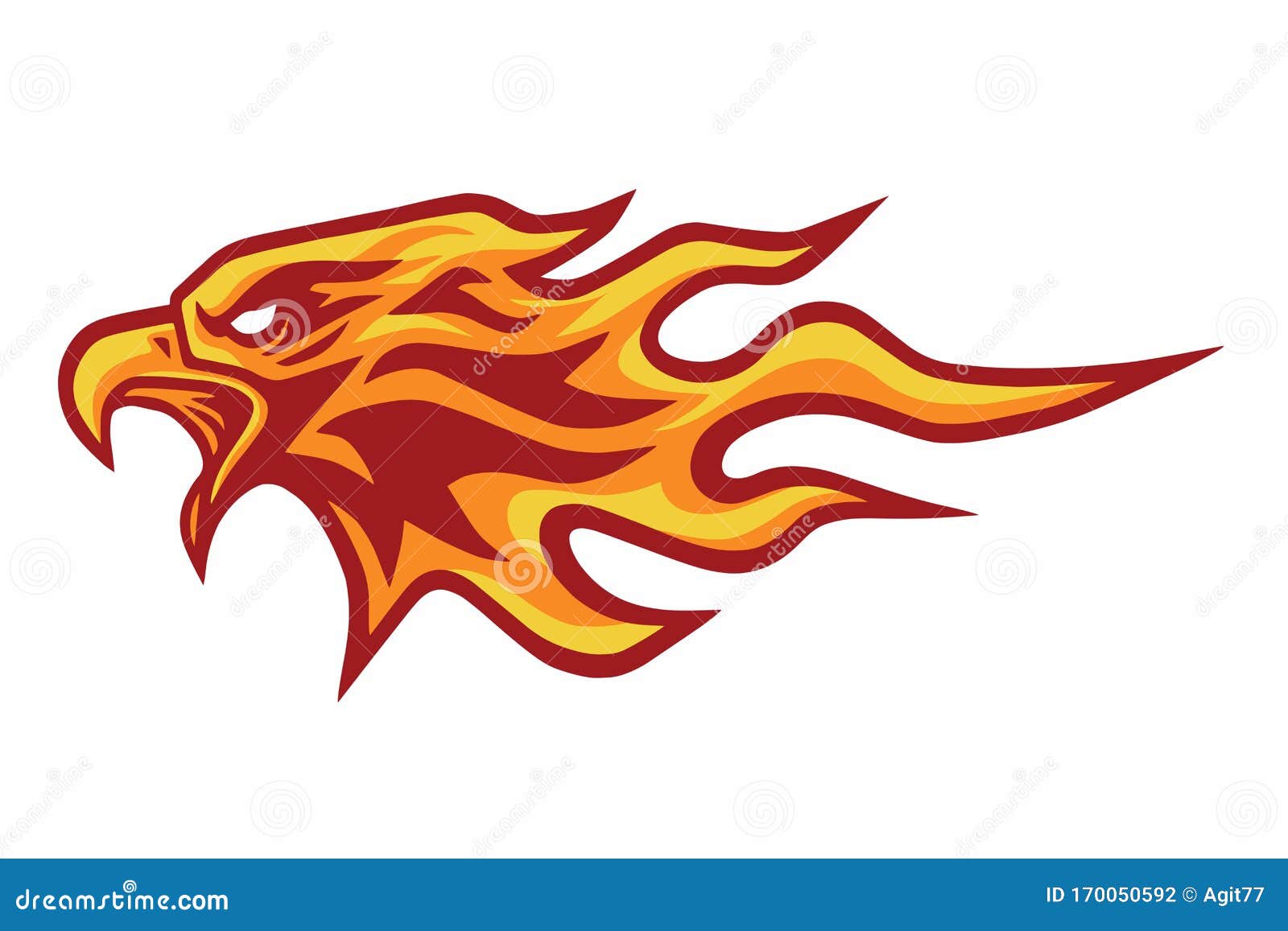 Eagle Head Burning Fire Flame Logo Vector Mascot Design | CartoonDealer ...