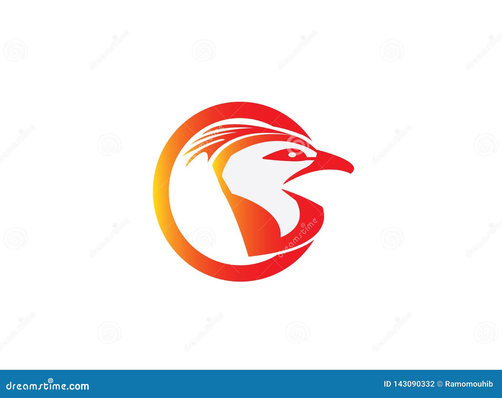 Eagle Head in a Circle Hawk Logo Design Illustration Stock Illustration ...
