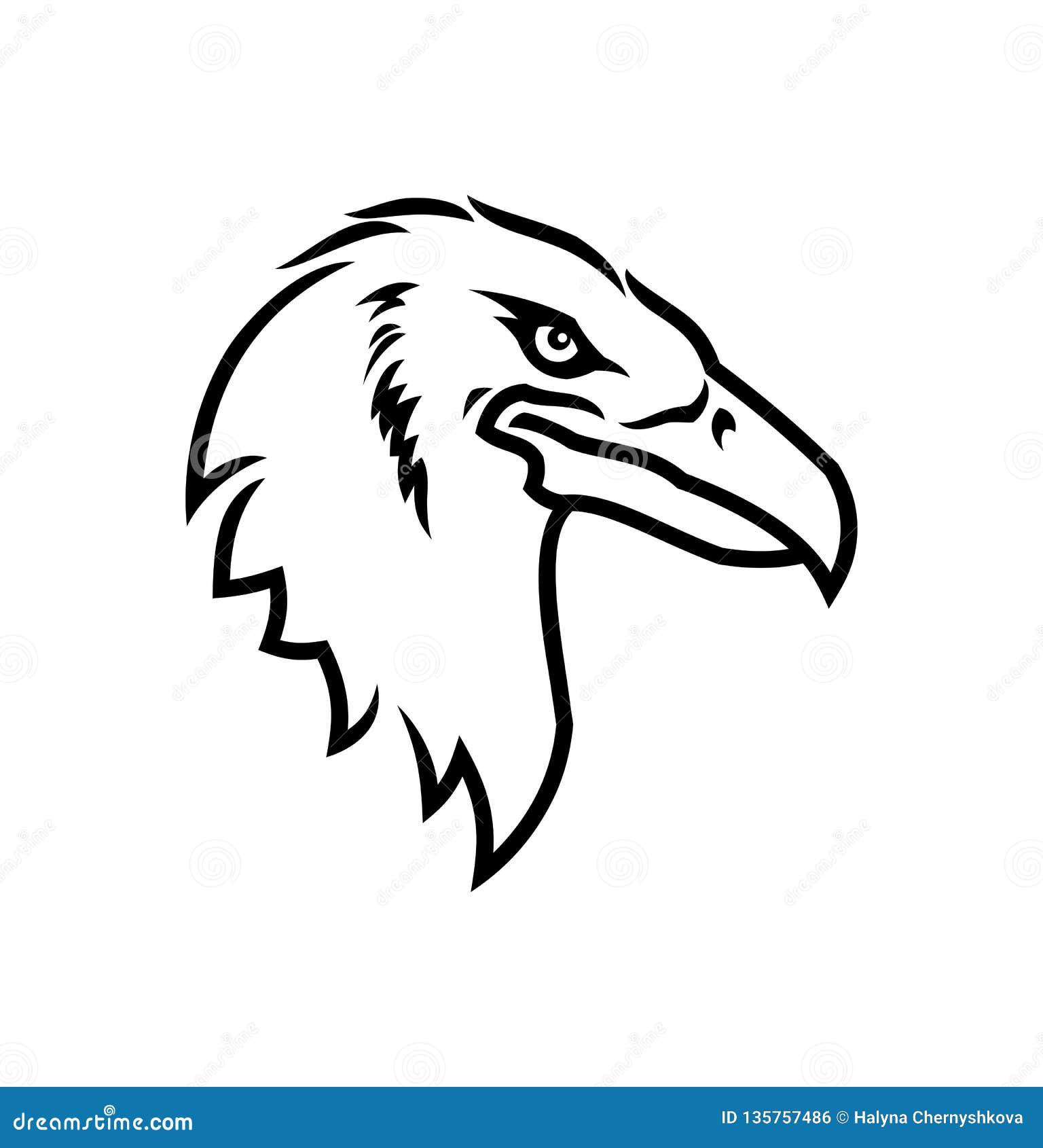 Eagle Head Icon. Eagle Mascot Outline Silhouette Stock Vector ...