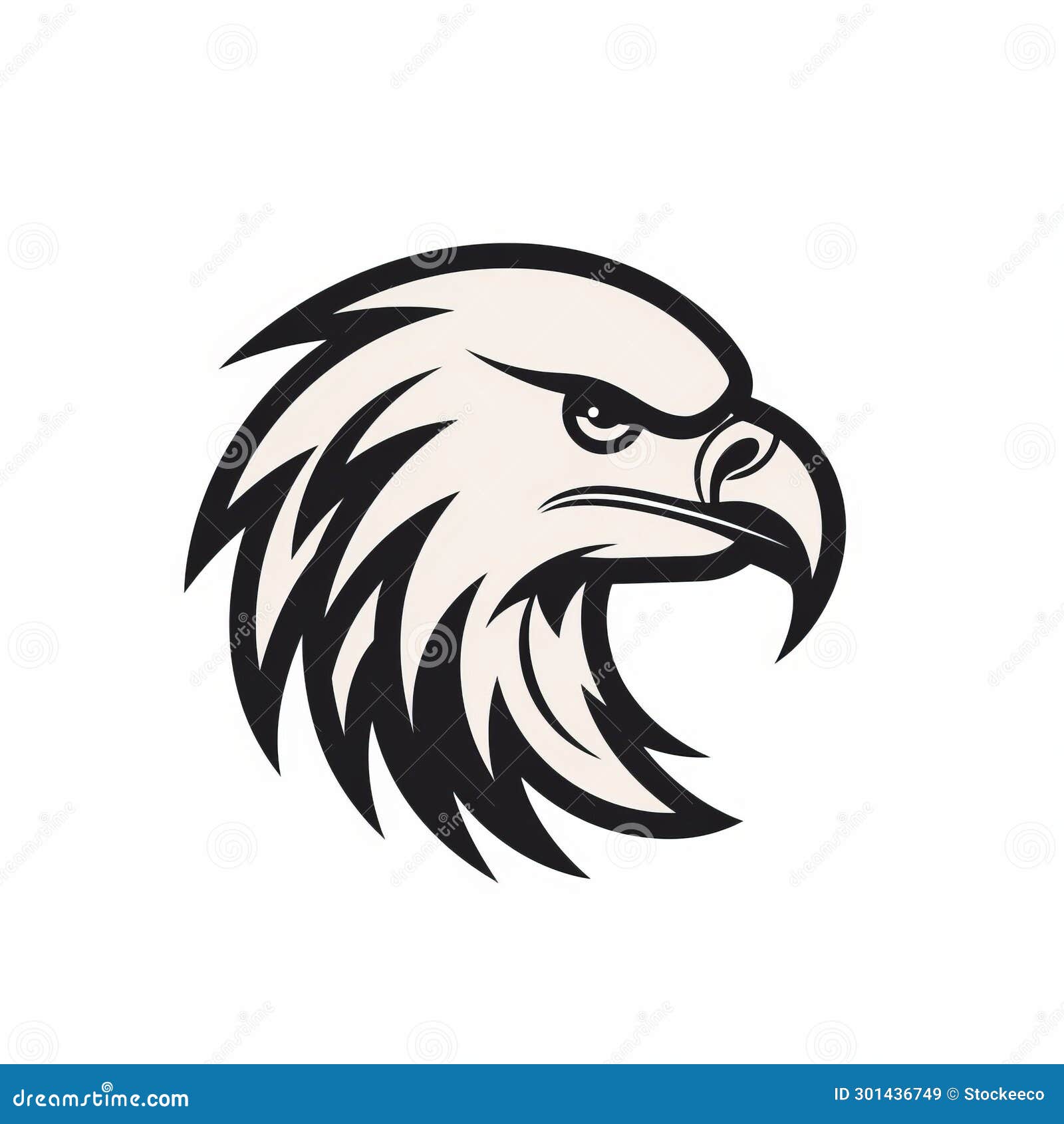 Eagle Face Logo Vector Illustration in Beige and Black Stock ...