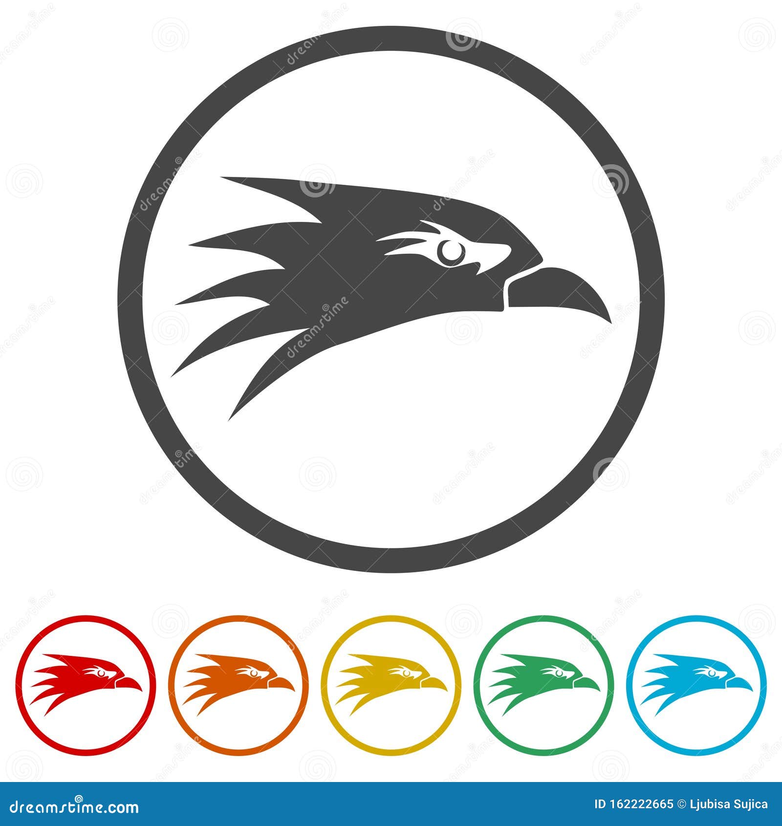 Eagle Head Icons Set - Illustration Stock Vector - Illustration of ...