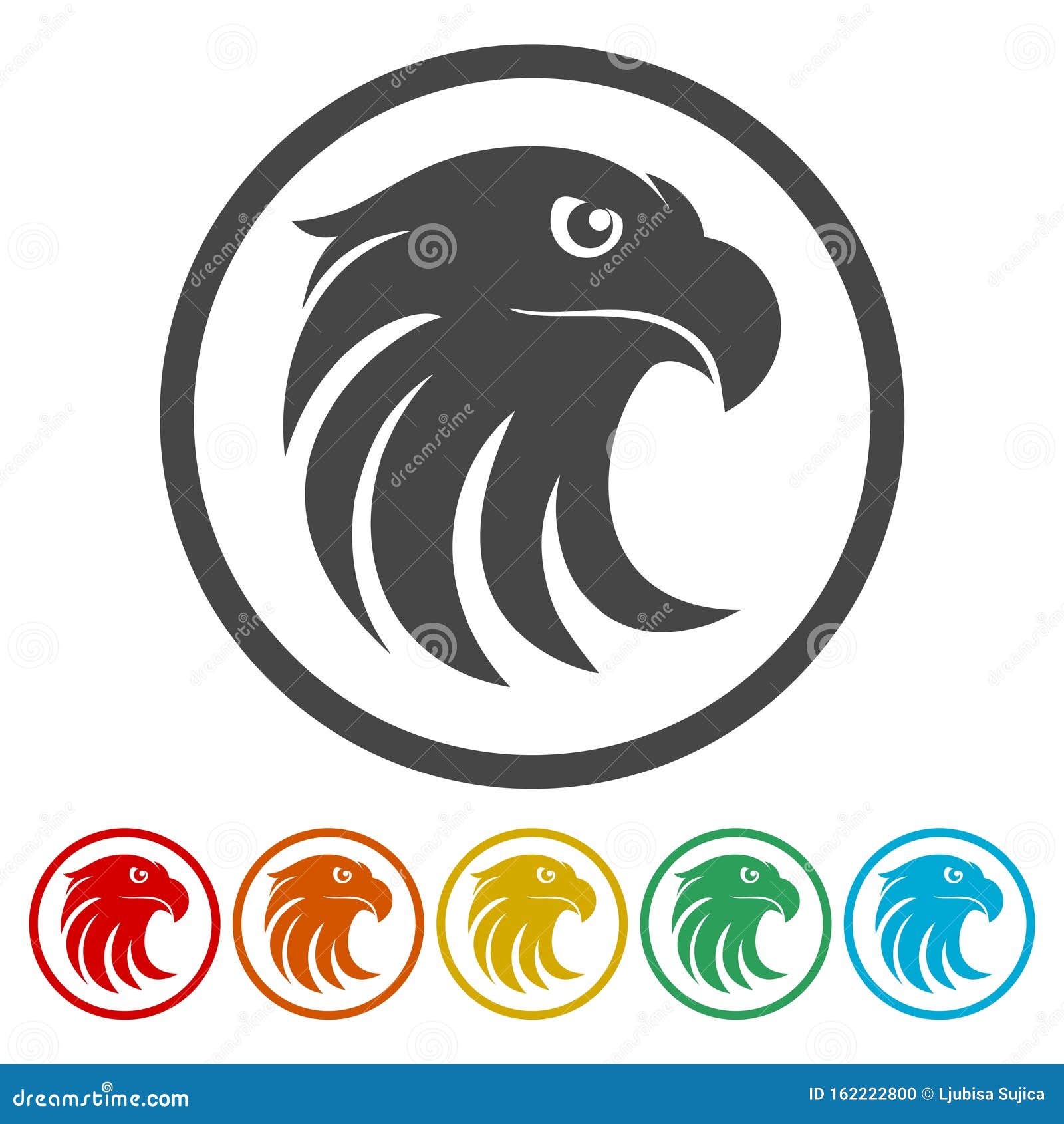 Eagle Head Icons Set - Illustration Stock Vector - Illustration of ...