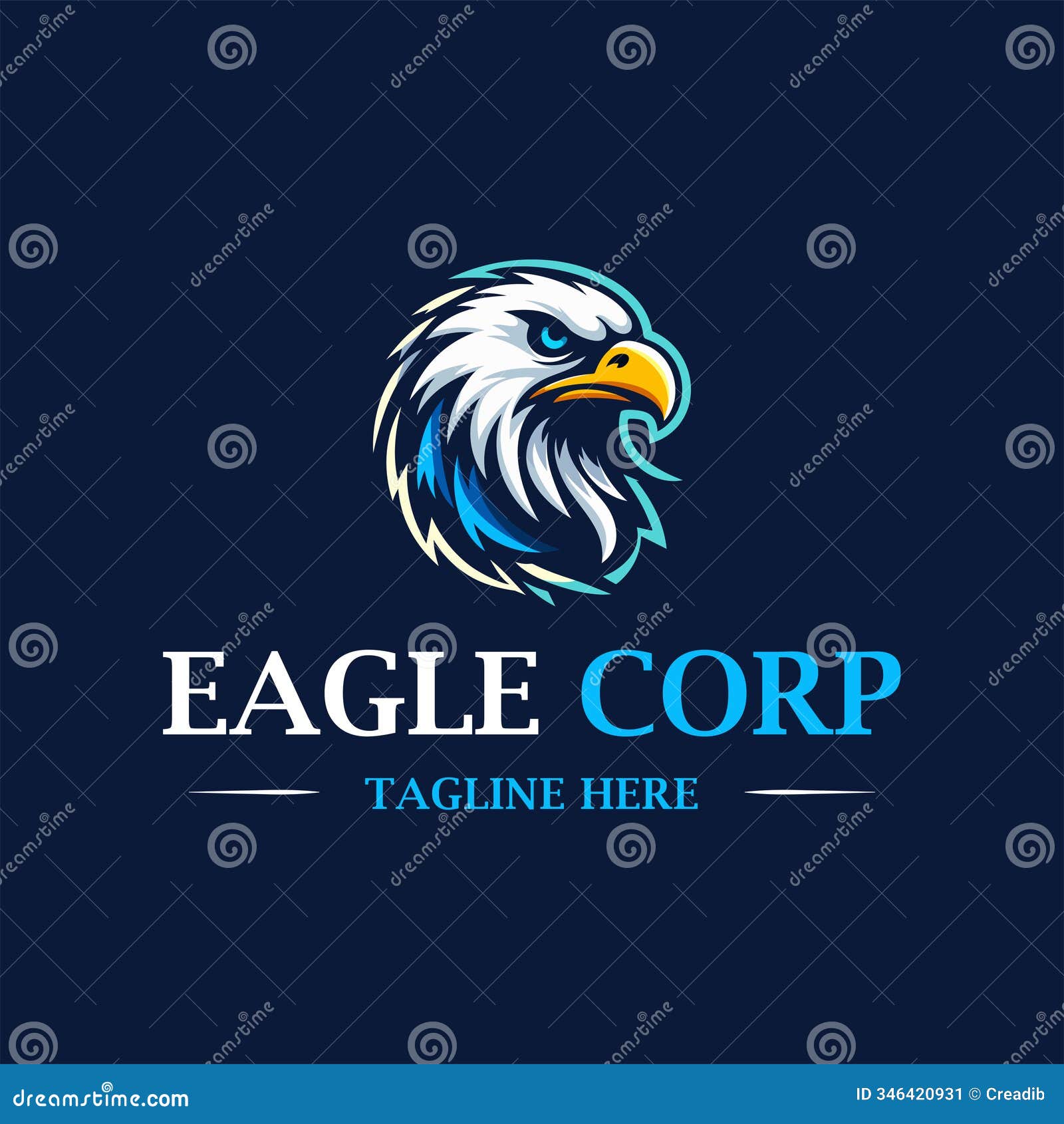 Eagle Head Logo Design Concept Template Stock Vector - Illustration of ...
