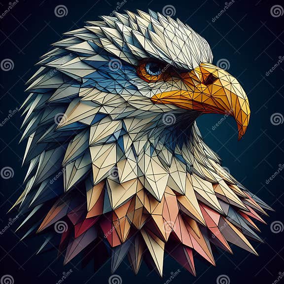 Eagle Head Made of Triangular Polygons Stock Illustration - Illustration of triangular, nature ...