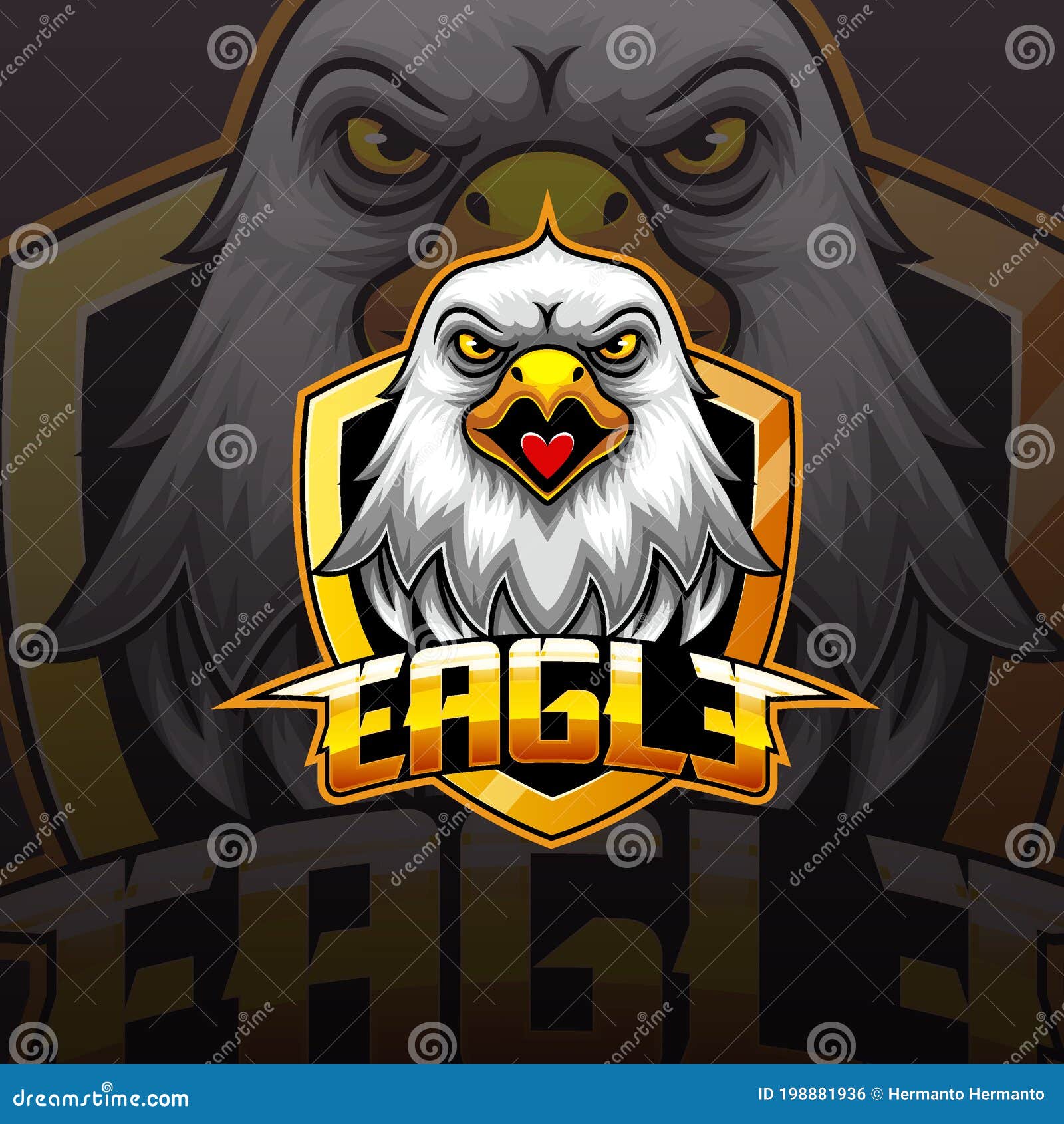 Hawks Head Logo Template, Hawk Mascot Graphic Cartoon Vector ...