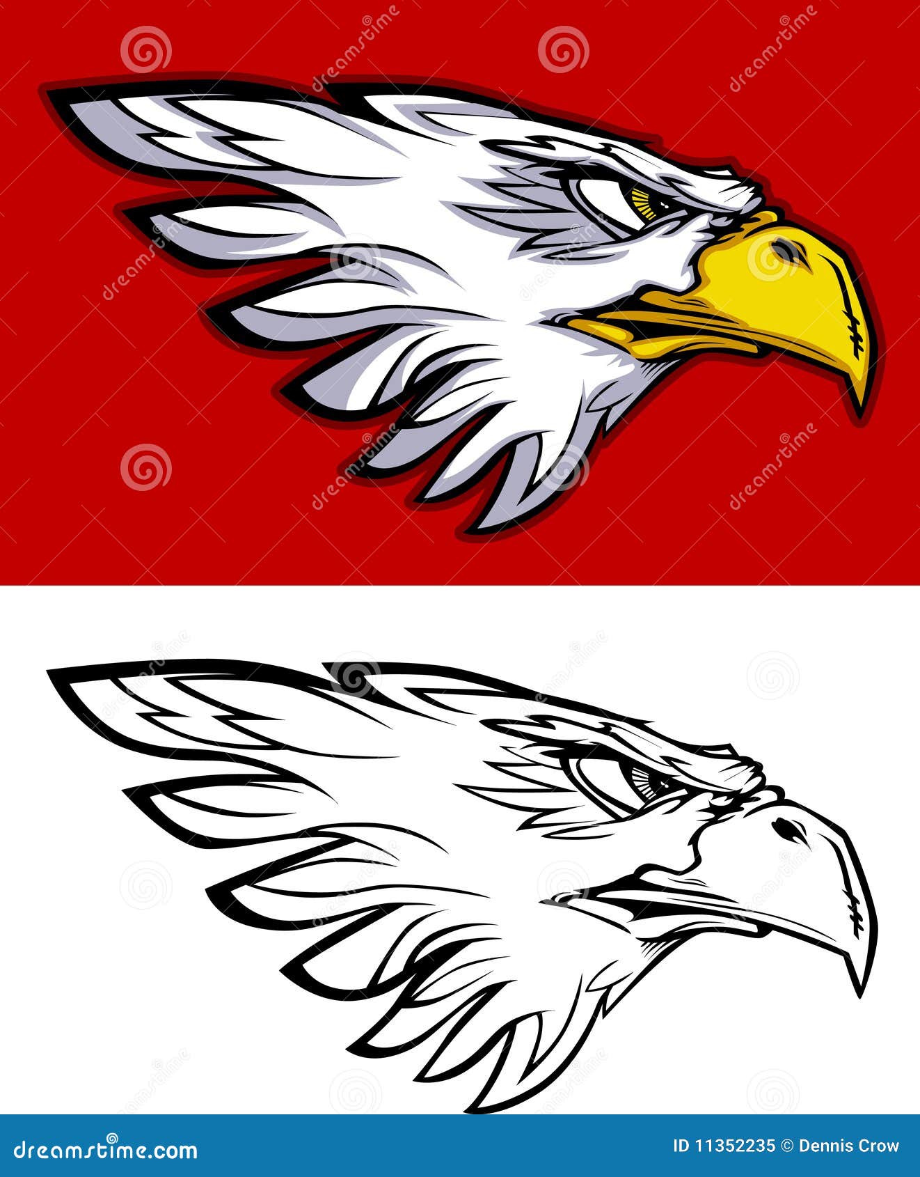 Eagle Head Mascot Logo stock vector. Illustration of head - 11352235