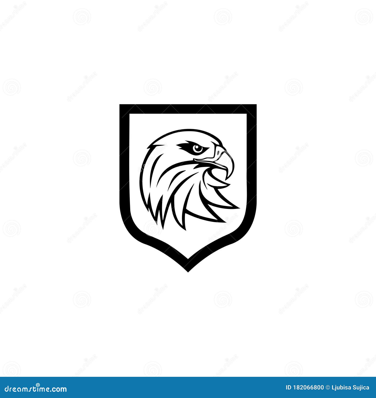 Eagle Head Shield Icon Design Isolated on White Background Stock Vector ...