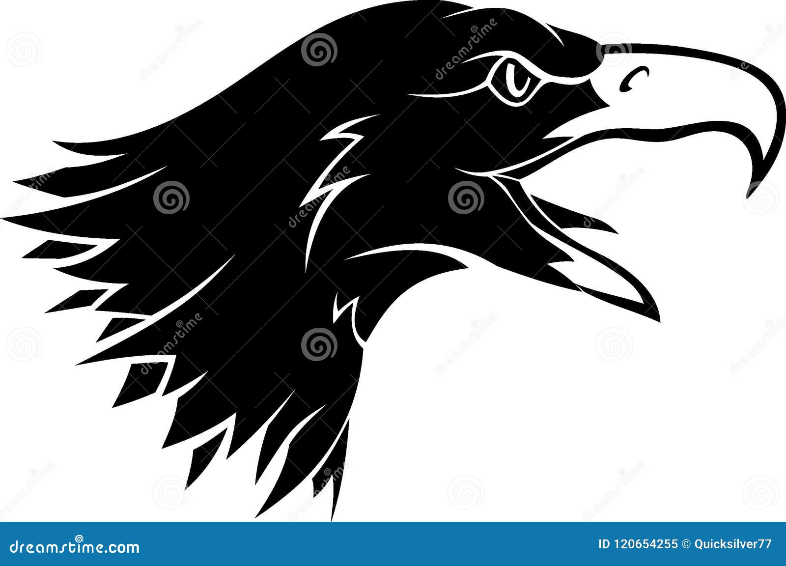 Eagle Head Side View stock vector. Illustration of feathers - 120654255