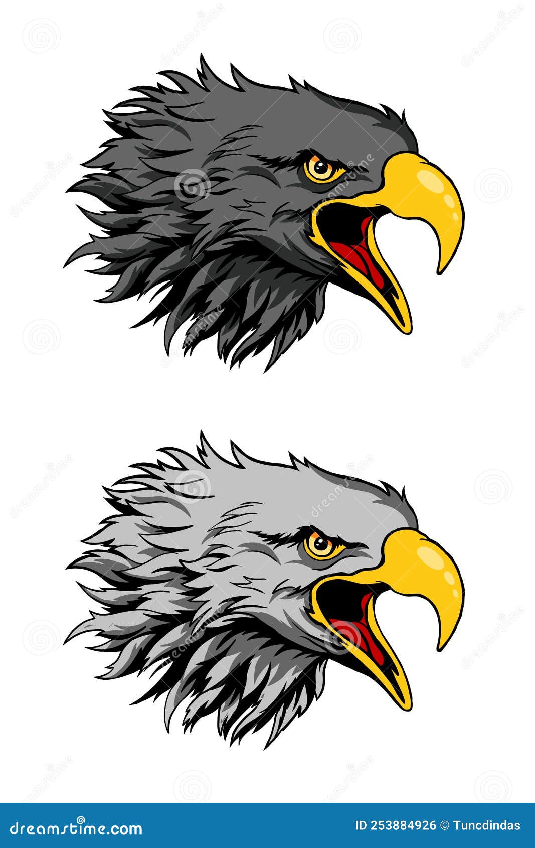 Eagle Head Wild Life Two Difference Head Animal Vector Stock Vector ...