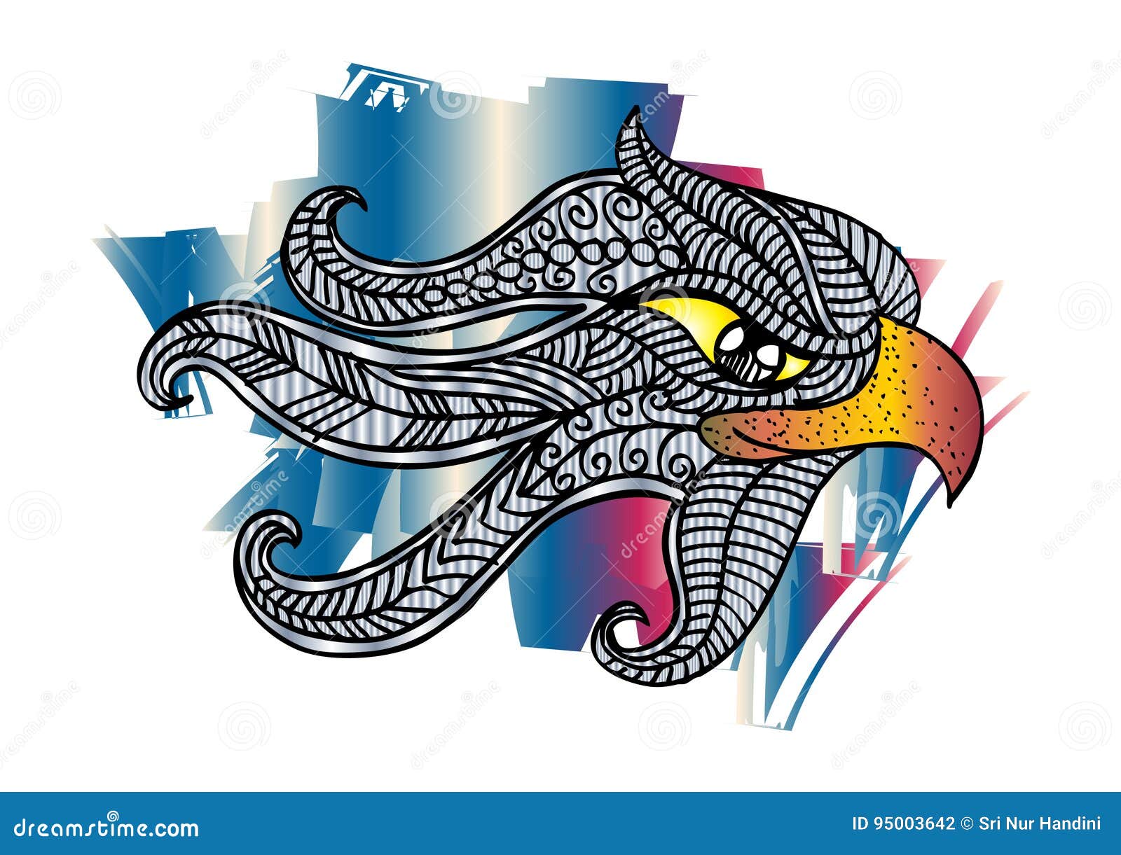 Eagle Head. Zentangle Style Stock Illustration - Illustration of sketch ...