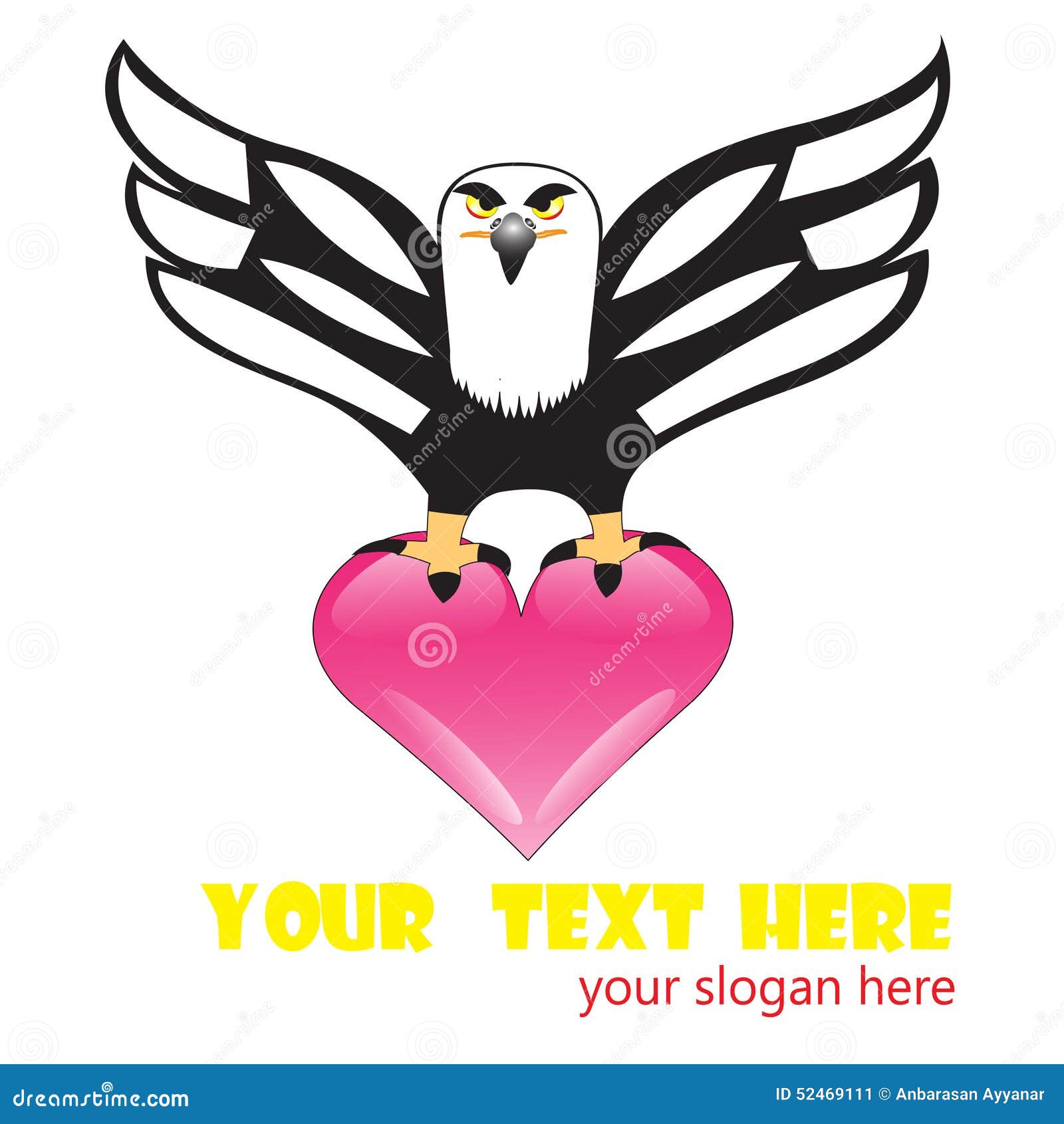 Eagle Heart Cartoon Vector | CartoonDealer.com #52469111
