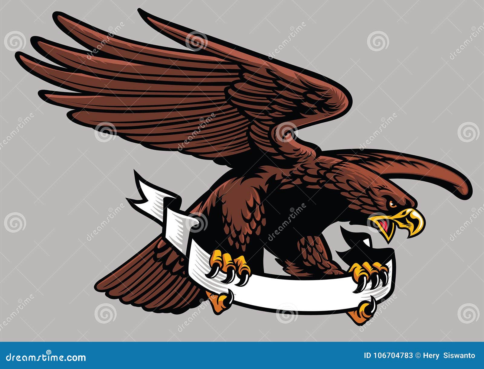 Eagle hold the ribbon stock vector. Illustration of prey - 106704783