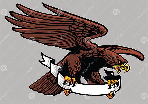 Eagle hold the ribbon stock vector. Illustration of prey - 106704783