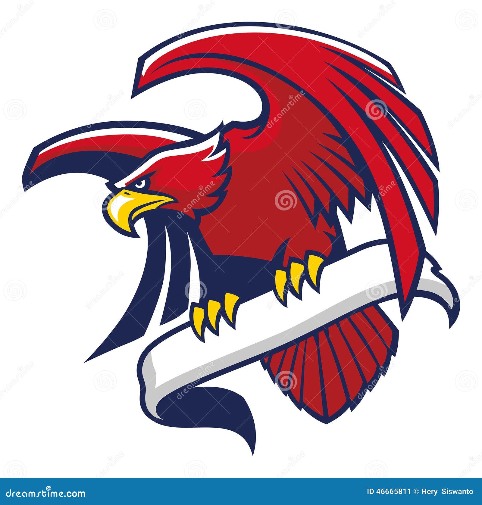 Eagle Hold The Ribbon Cartoon Vector | CartoonDealer.com #106704783