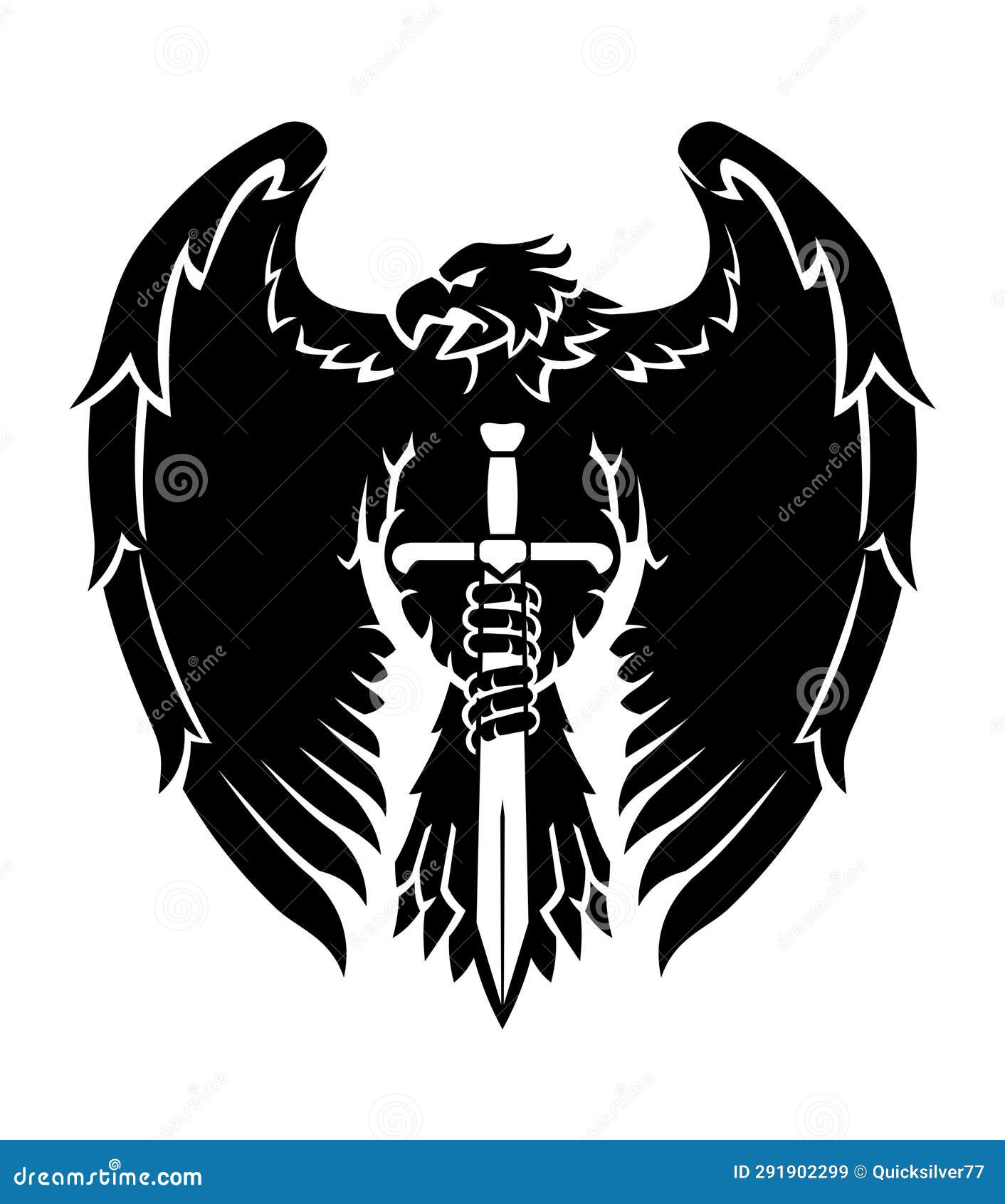 Eagle And Sword Cartoon Vector | CartoonDealer.com #38783165