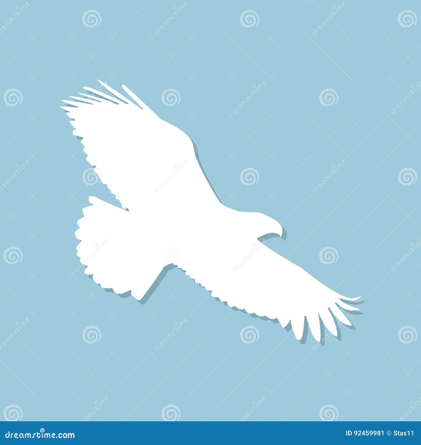 Eagle Icon with Shadow in a Flat Design. Vector Illustration Stock ...