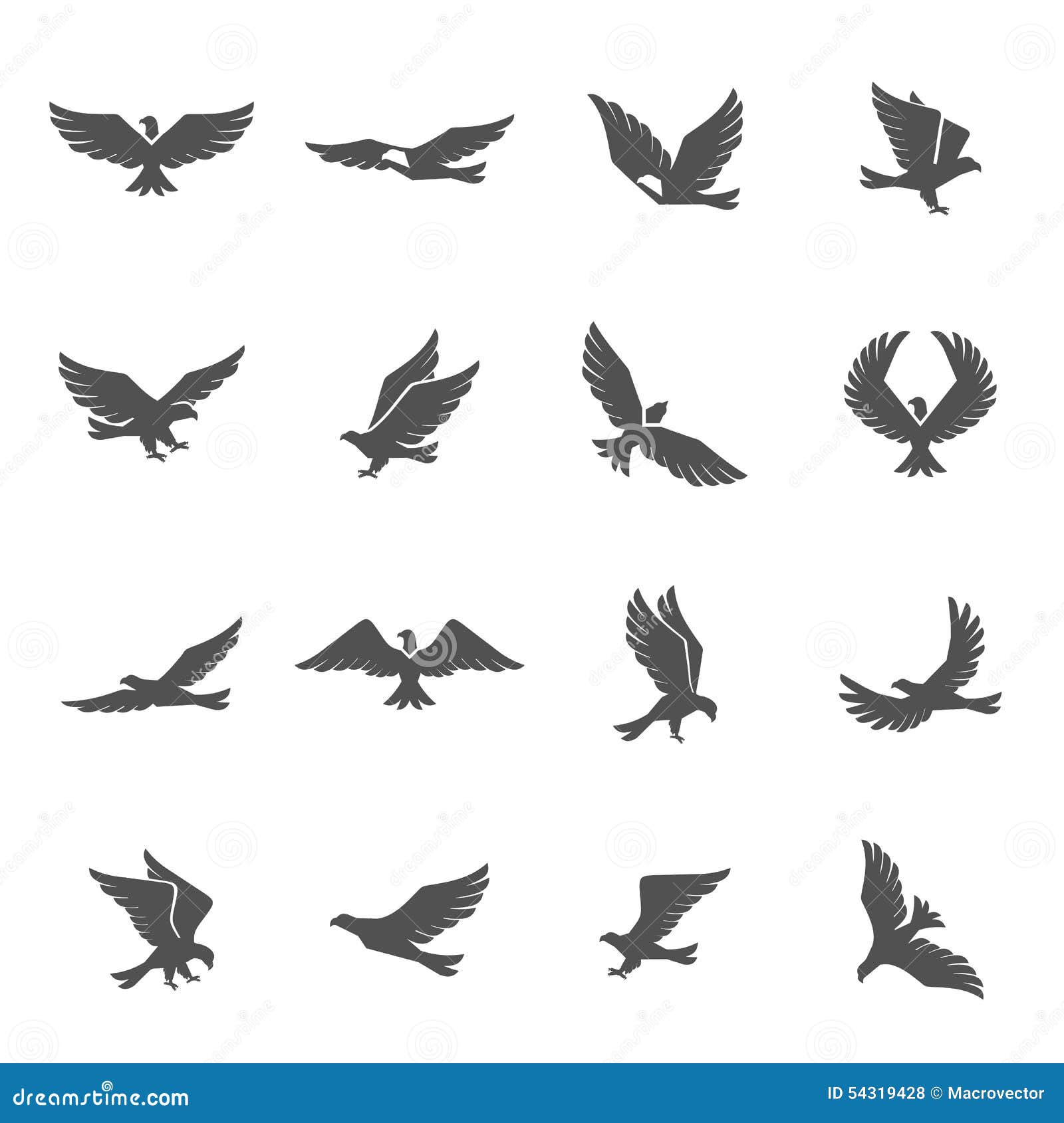 Eagle Icons Set ilustración del vector. Ilustración de forma - 54319428